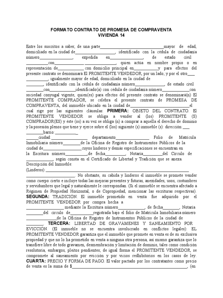 Promesa Compraventa Vivienda 14 CajaHonor | PDF | Pagos | Derecho civil ...