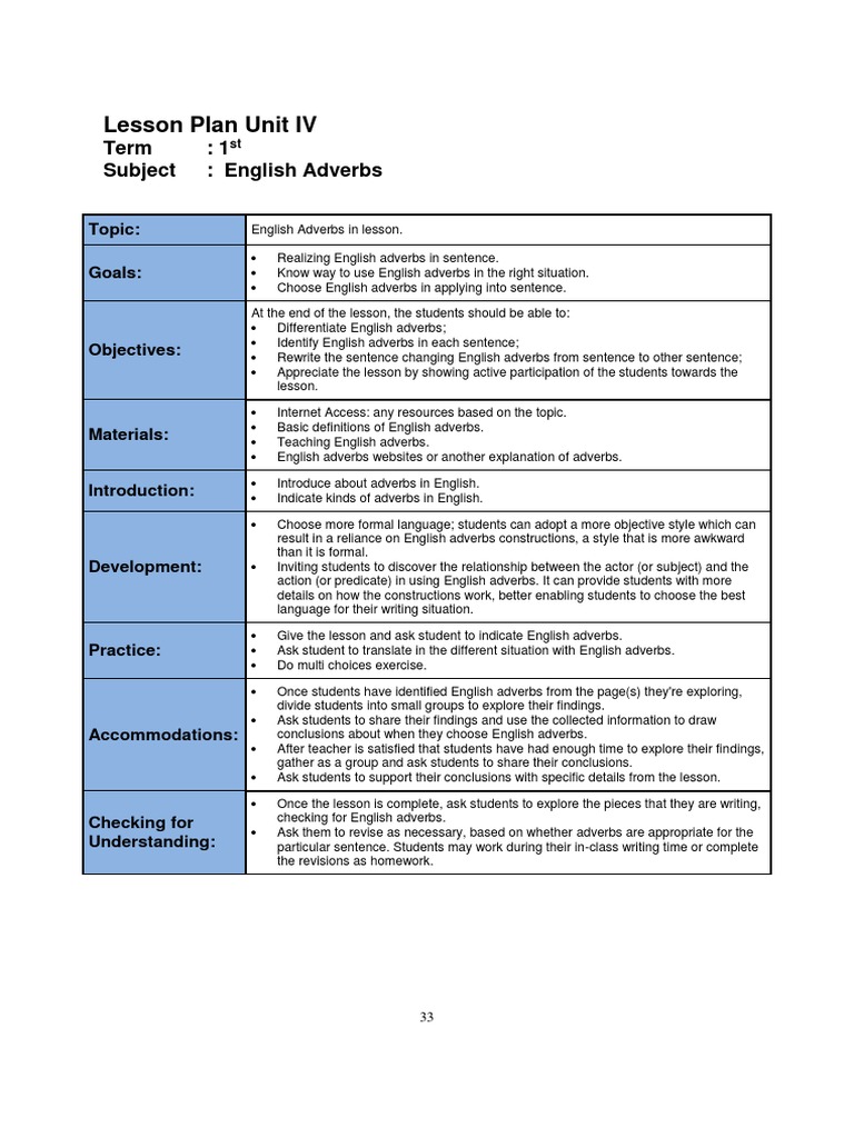 Maximizing Student Understanding of English Adverbs Through ...