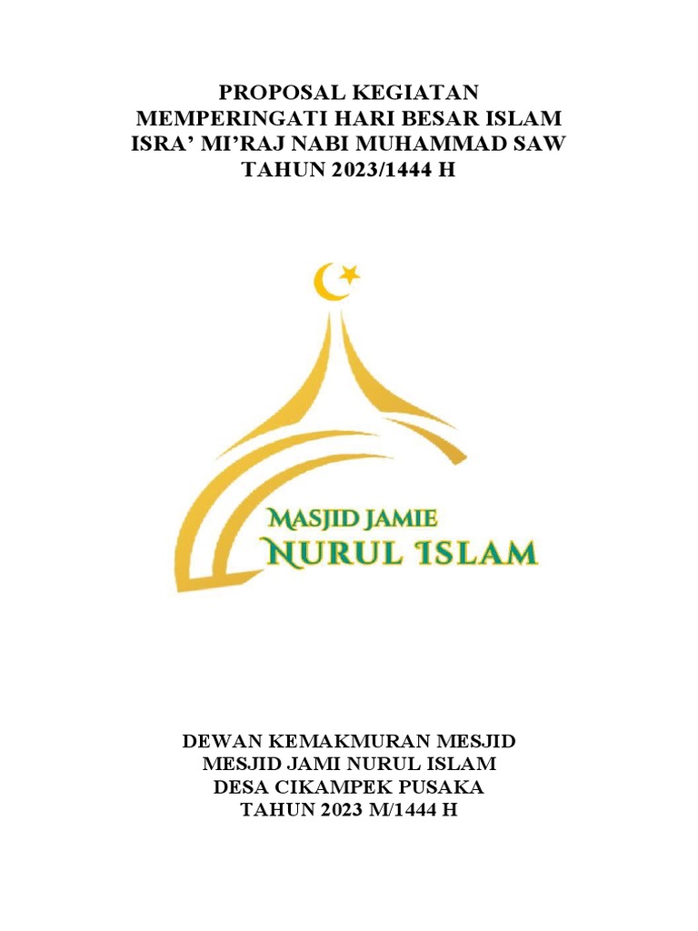 Proposal - Kegiatan - Rajaban DKM Mesjid Jami Nurul Islam | PDF
