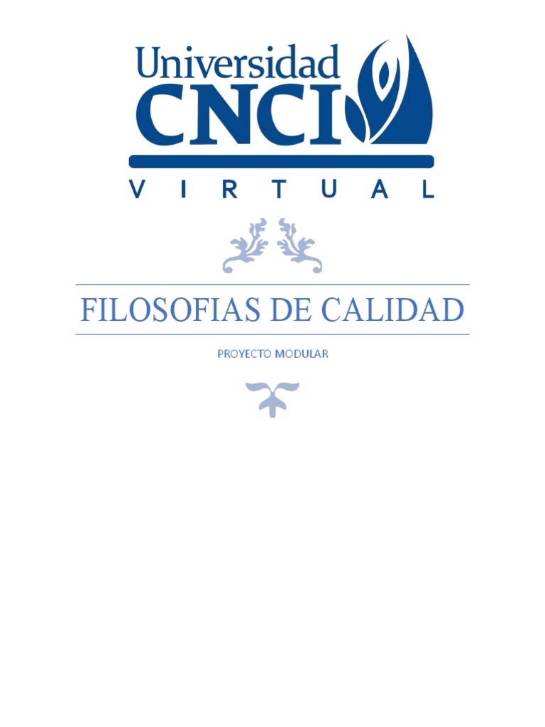 Filosofias de Calidad Proyecto Modular | PDF