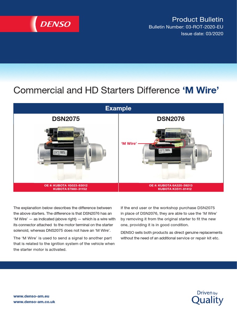 Denso Product Bulletin Starters 03-Rot-2020-Eu-9 | PDF | Computer ...