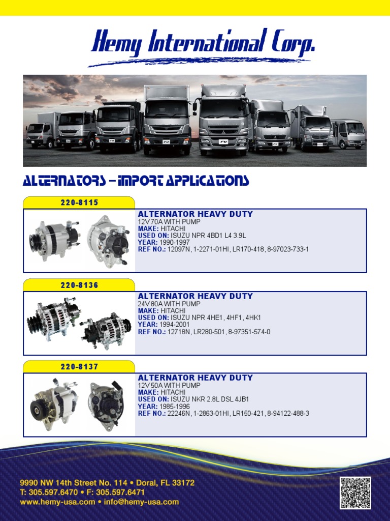 Heavy & Light Duty Alternators Guide | PDF | Bus | Automotive Technologies