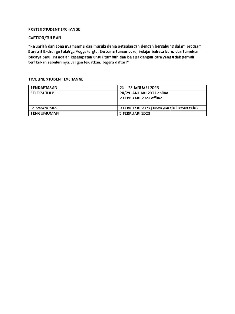 Poster Student Exchange | PDF