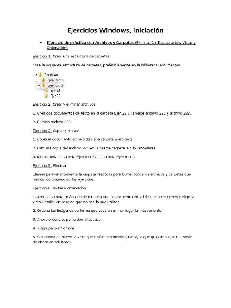 Bloque I Ejercicios Windows Iniciacion | PDF | Archivo de computadora | Arquitectura de Computadores