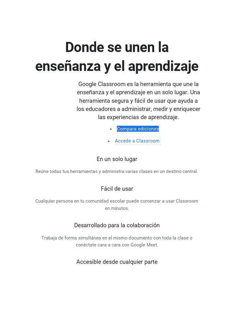 Google Classroom: Herramienta Educativa Integral | PDF | Informática ...