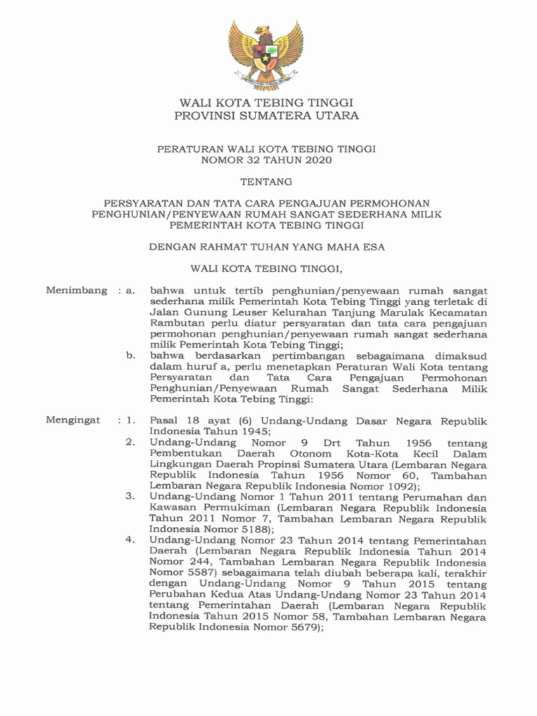 5574d Perwa No. 32 Tahun 2020 | PDF