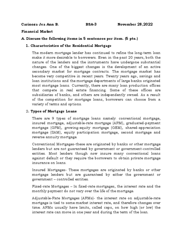 Assignment 13 - Mortgage Market | PDF | Mortgage Loan | Loans