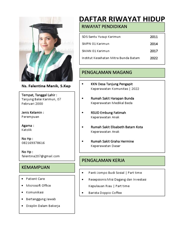 CV - Falentina Manik J S.kep | PDF