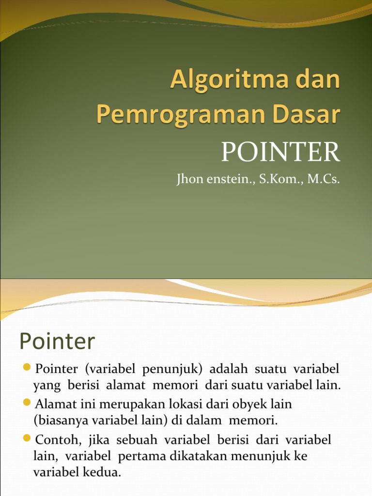 BAB 8 - Algoritma Dan Pemrograman Dasar - Pointer | PDF