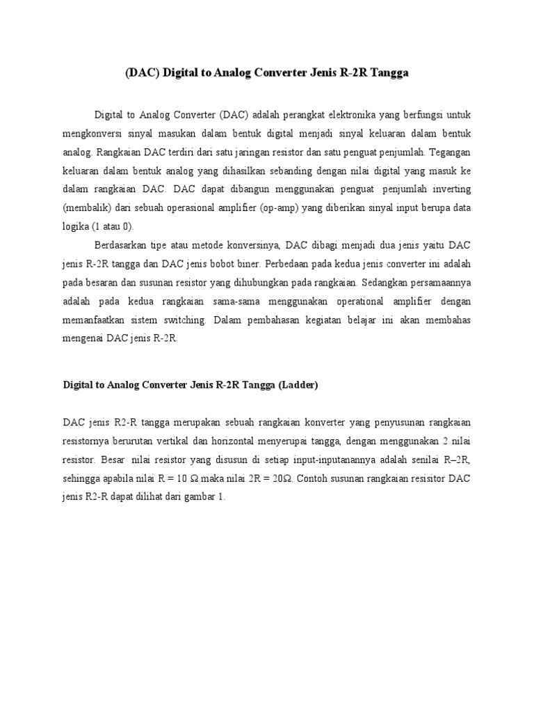Rangkaian DAC Jenis R-2R Tangga | PDF