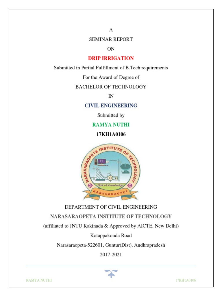 Drip Irrigation by Ramya | PDF | Irrigation | Environment