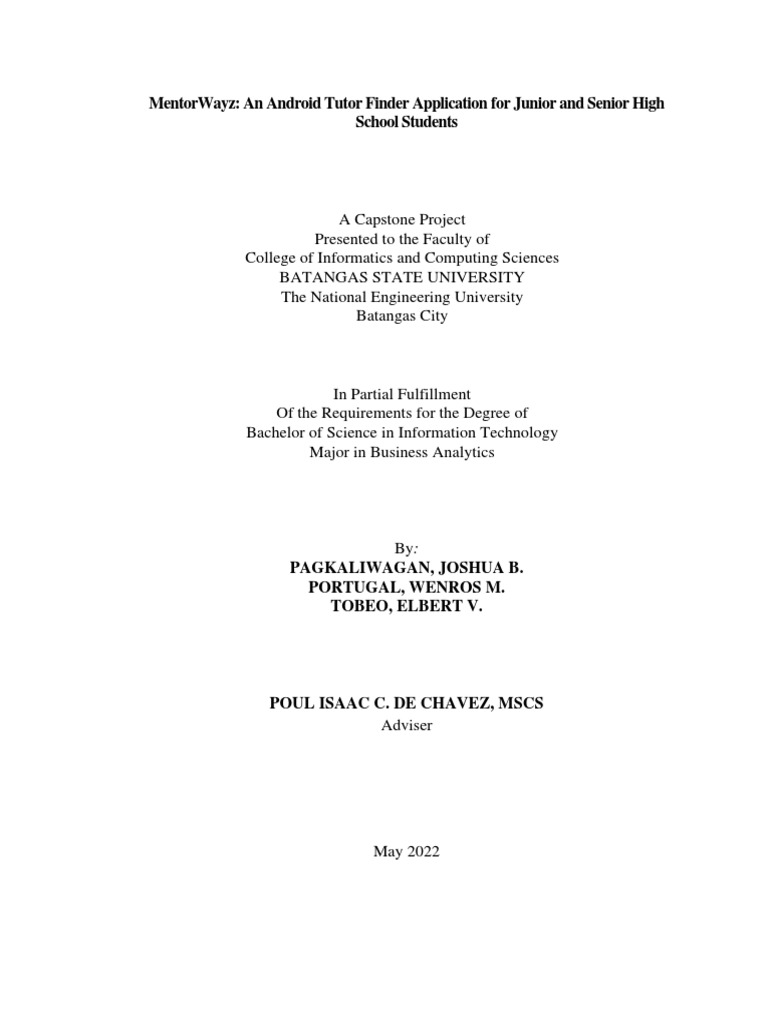 MentorWayz An Android Tutor Finder Application For Junior and Senior ...