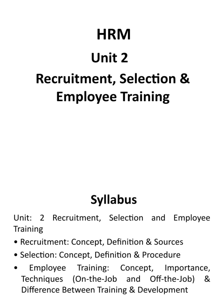 Strategies for Effective Recruitment, Selection, and Training of Human ...