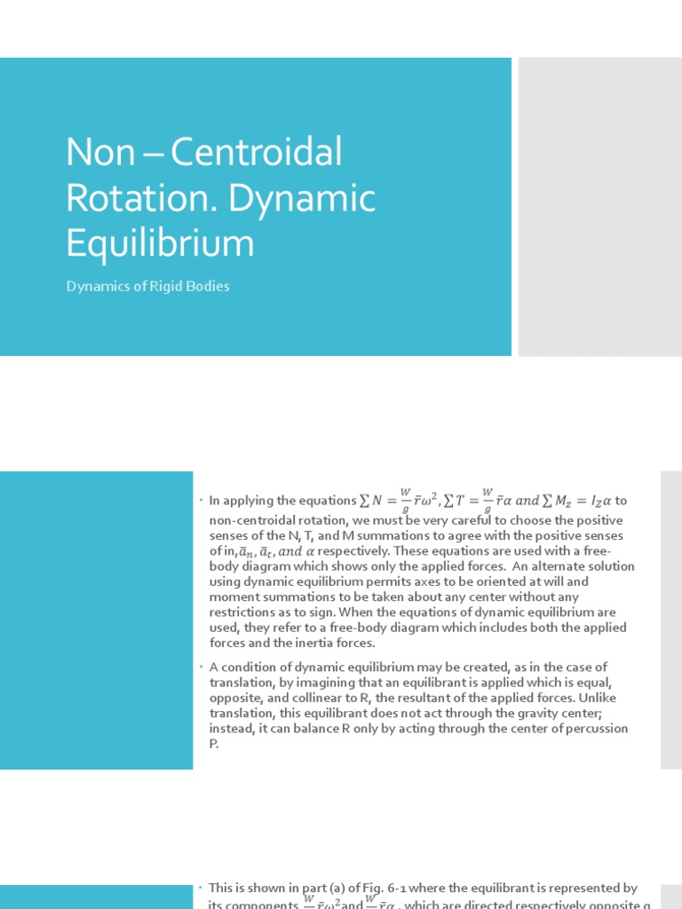 Non-Centroidal Rotation Dynamics | PDF | Force | Rotation Around A ...