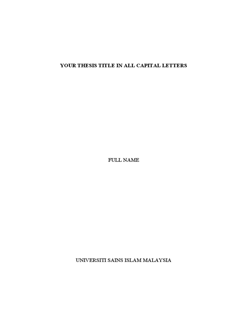 USIM Thesis Template | PDF | Page Layout | Thesis