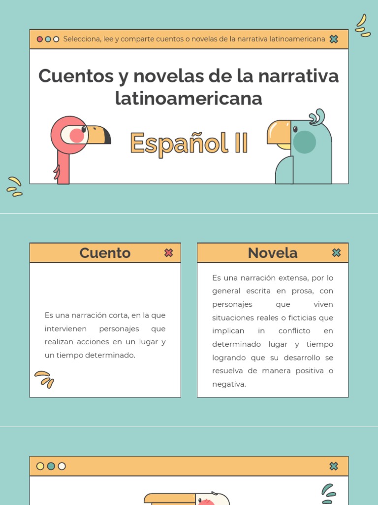 Tema 1 Español - Cuentos y Novelas Latinoamericanas | PDF