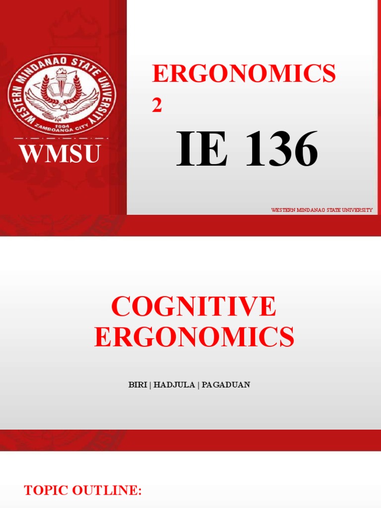 GRP 1 Defining Cognitive Ergonomics | PDF | Sound | Visual Perception