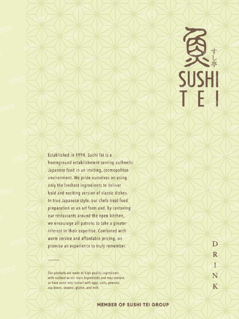 Grand Menu Sushi Tei - 2022 | PDF