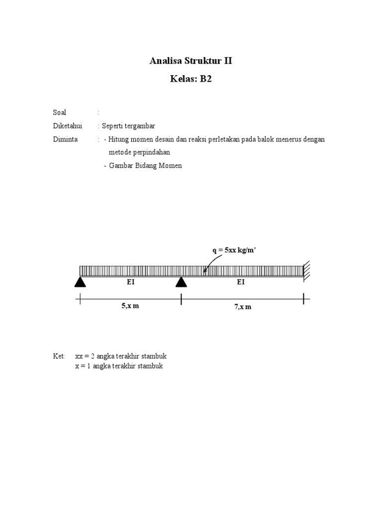 B2 Perpindahan Balok Menerus | PDF