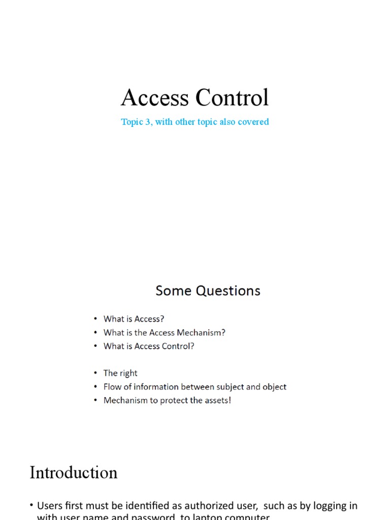 Access Control | PDF | Access Control | Security Technology