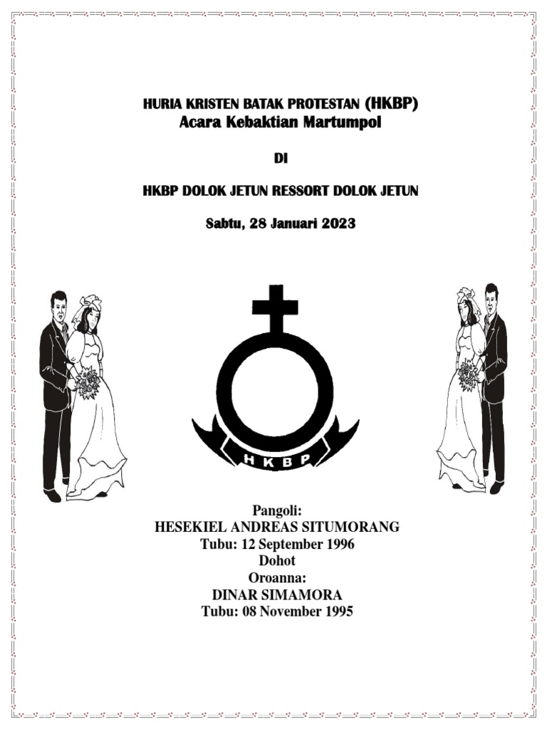 Acara Martumpol HKBP Dolok Jetun | PDF | Seni & Disiplin Bahasa | Agama ...