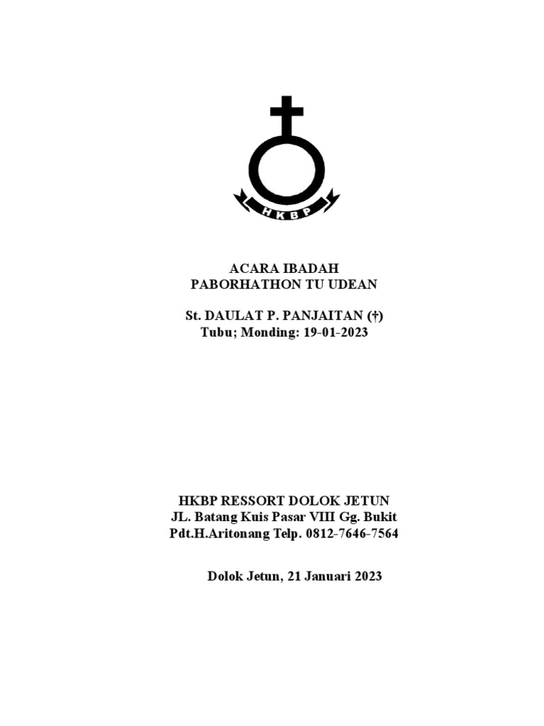 Acara Paborhathon Na Monding Sian Huria Fix | PDF