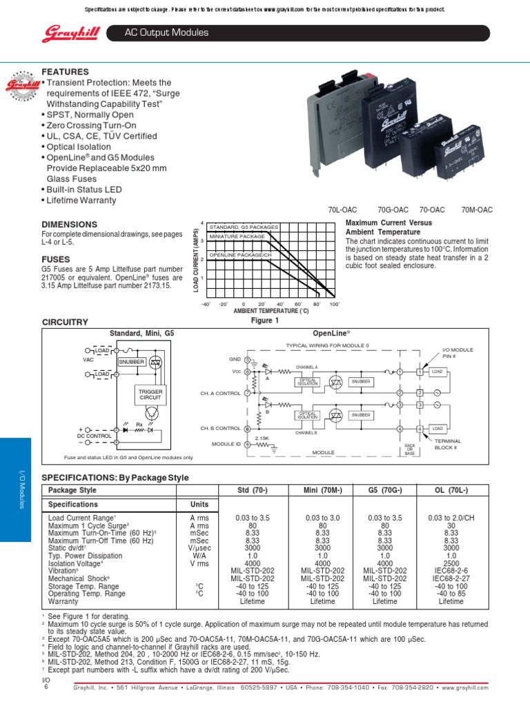 AC Output Modules: Features | PDF | Digital Electronics | Programmable ...