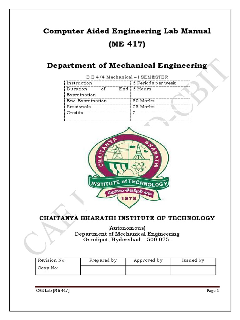 CAE Lab Manual | PDF | Finite Element Method | Buckling