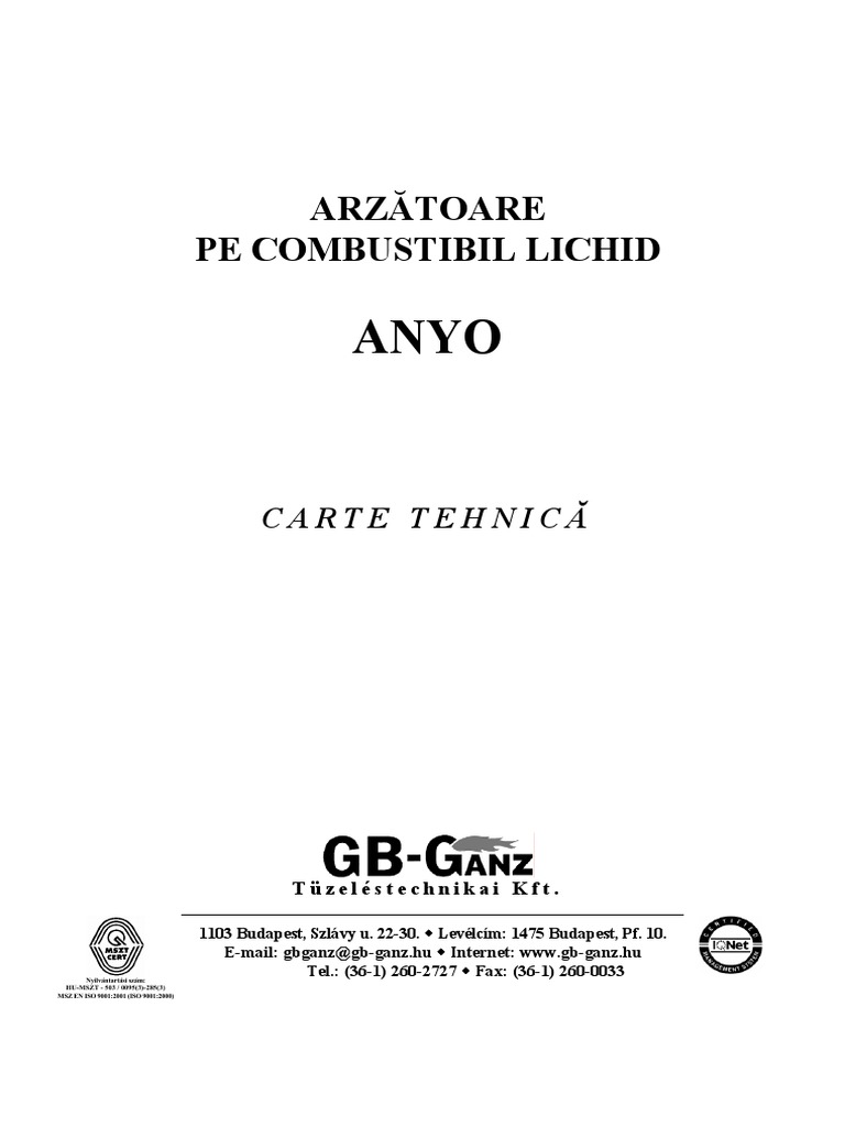 Carte Tehnica ANYO | PDF