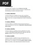 Tipos y Definición de Lectura Oral | PDF