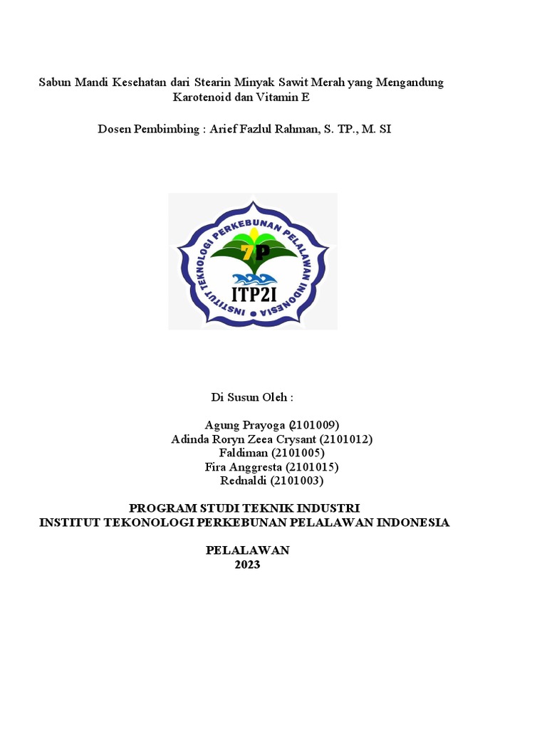 Sabun Kesehatan Stearin Minyak Sawit | PDF
