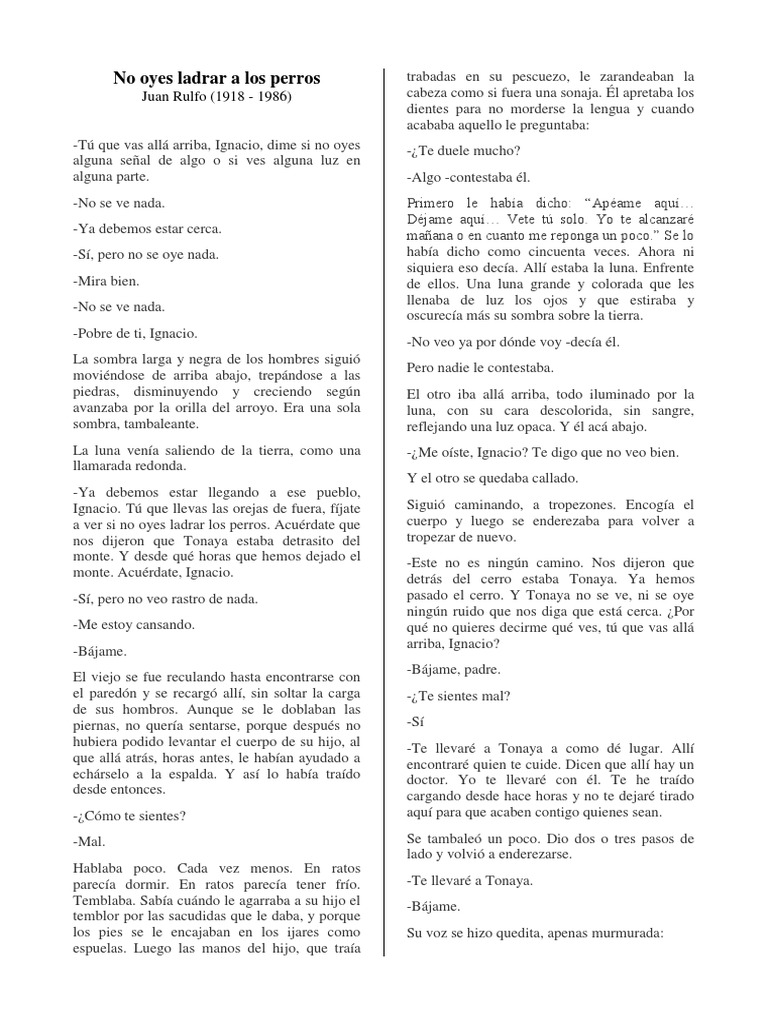 No Oyes Ladrar A Los Perros | PDF