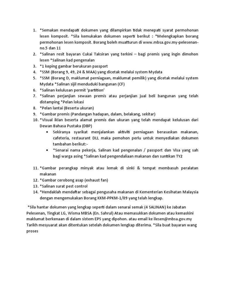 Semakan Mendapati Dokumen Yang Dilampirkan Tidak Menepati Syarat Permohonan Lesen Komposit | PDF