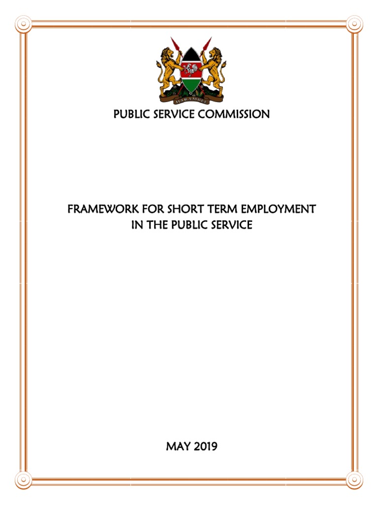 Framework For Short Term Employment - March 2019 | PDF | Employment ...