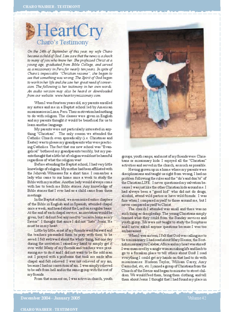 Testimonio de Charo Washer | PDF | Religious Conversion | Jesus