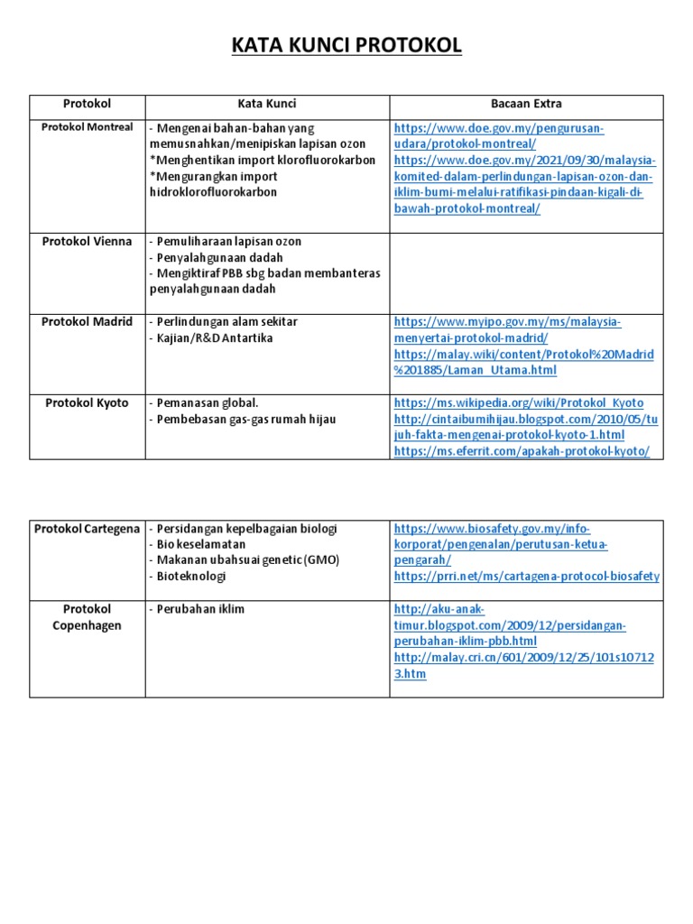 KATA KUNCI (Protokol + Konvesyen + Deklarasi) | PDF