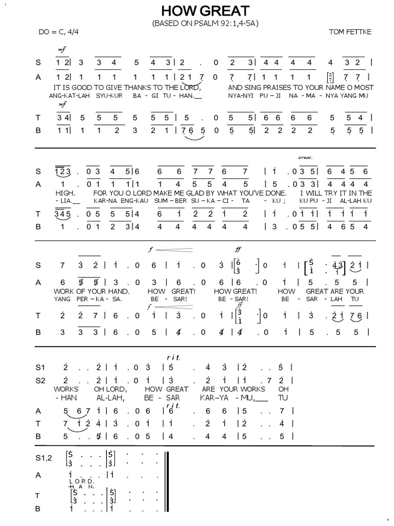 How Great - Tom Fettke | PDF