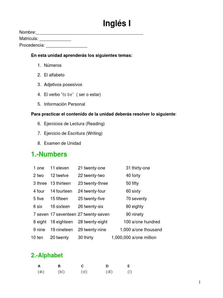 material ingles 1 | PDF | Adjetivo | Morfología Lingüística