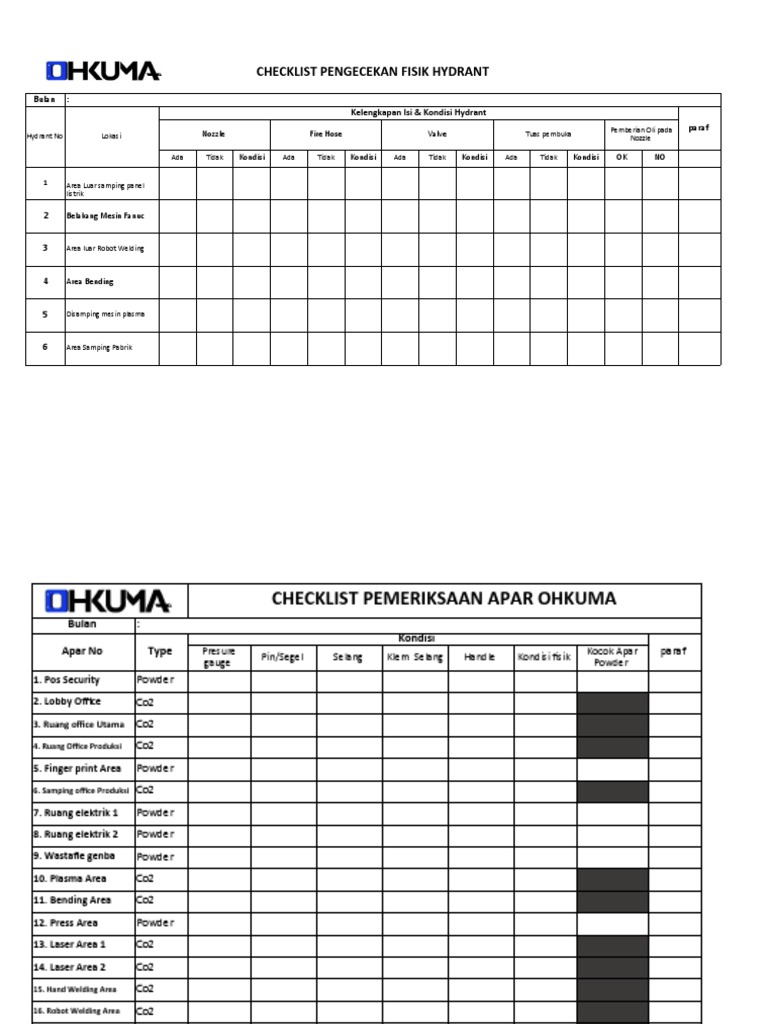 Checklist Pemeriksaan | PDF
