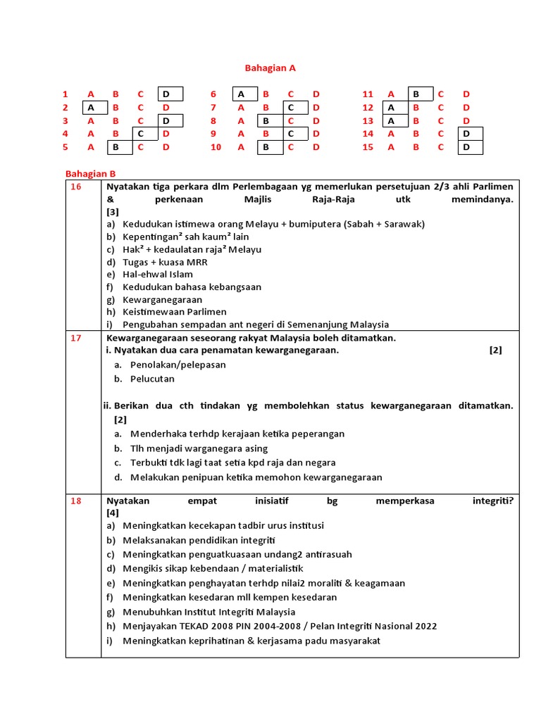 Skema Set 1 P1 2023 | PDF