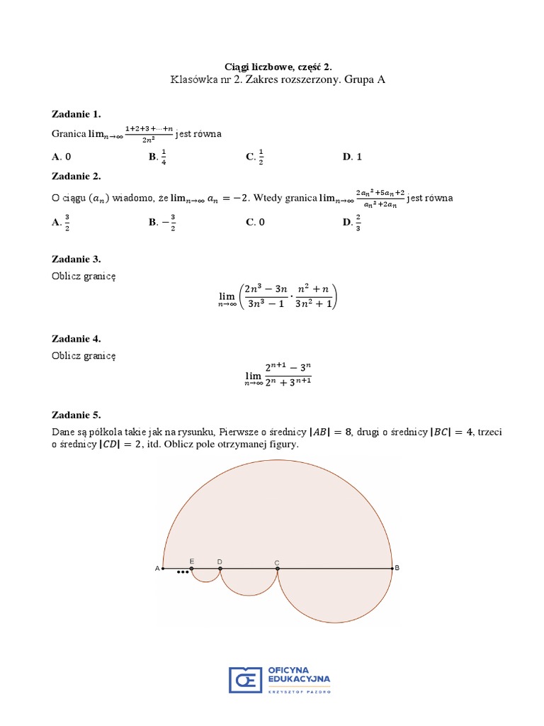 2021 2 Klasowka kl3 Ciagi Liczbowe cz2 ZR Ab Wer4 1 | PDF
