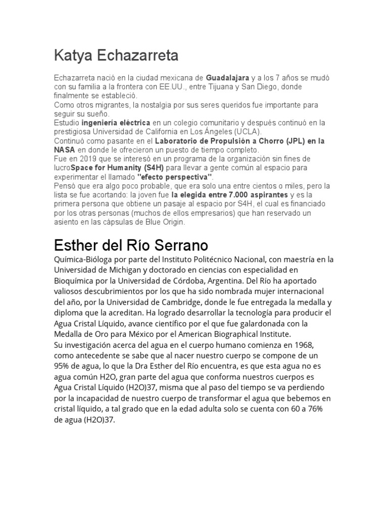 Katya Echazarreta | PDF | Science