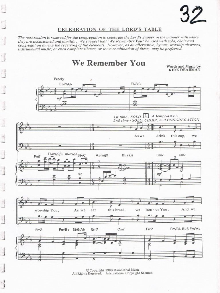 We Remember You SATB W Solo | PDF