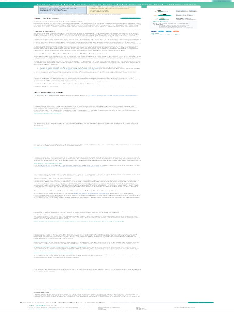 How To Use Leetcode For Data Science Sql Interviews Stratascratch Pdf