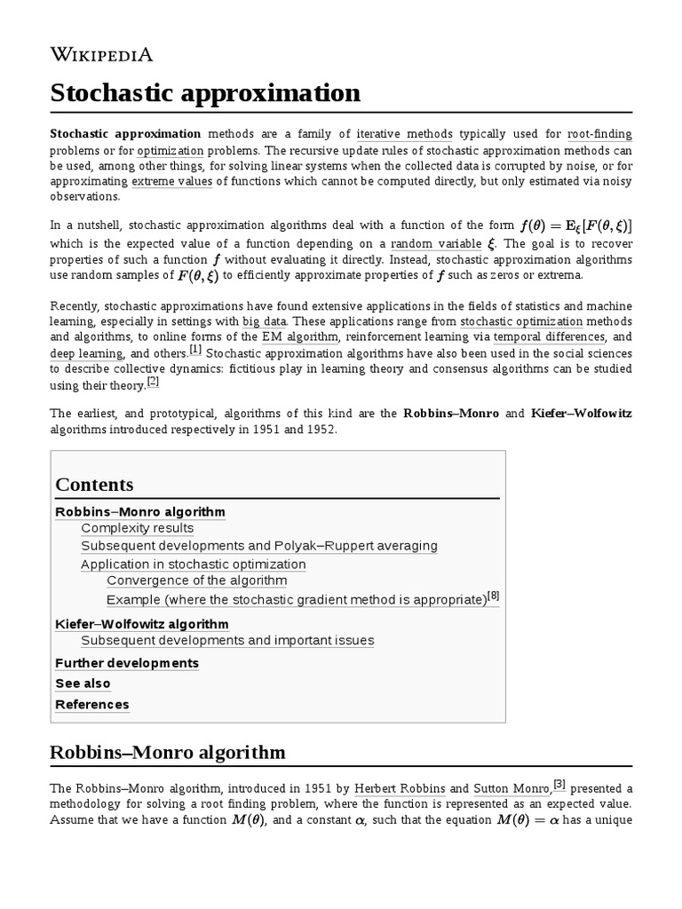 Stochastic Approximation Pdf Algorithms Analysis