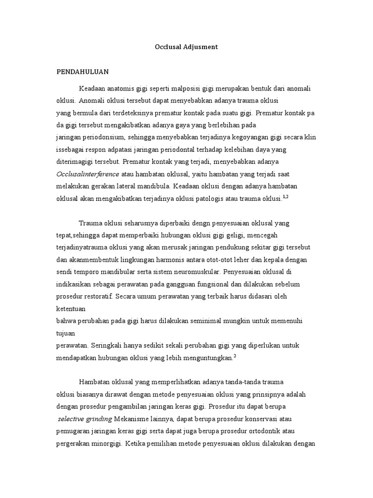 Penyesuaian Oklusal untuk Trauma Oklusi | PDF | Pengembangan Diri ...