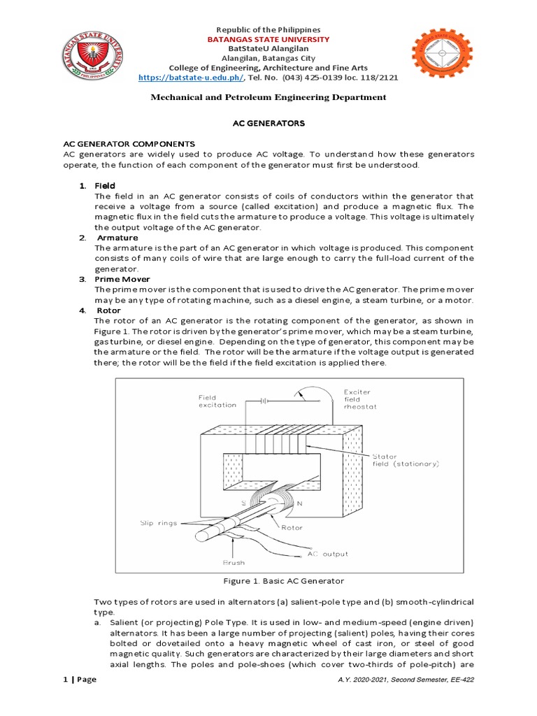 AC Generators | PDF | Electric Generator | Alternating Current