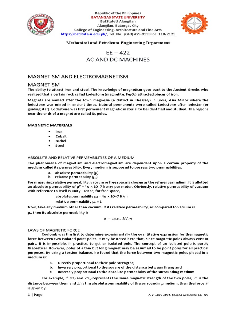 Magnetism & Electromagnetism Basics | PDF | Magnetic Field ...