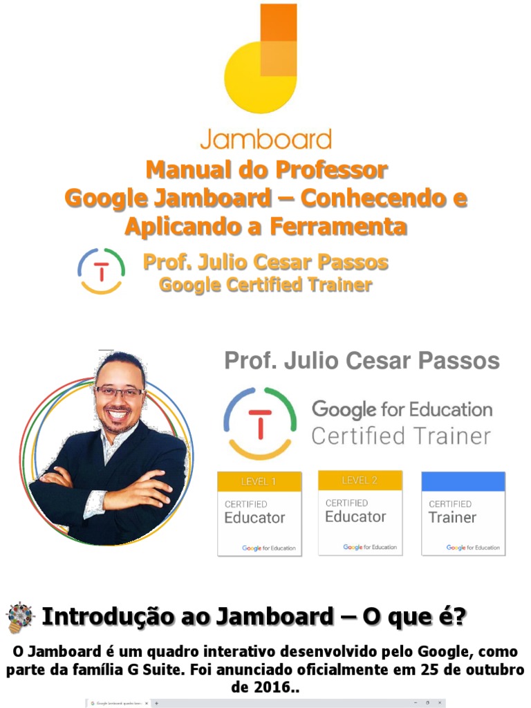 Jamboard - Manual Do Professor | PDF | Imagem | Informática