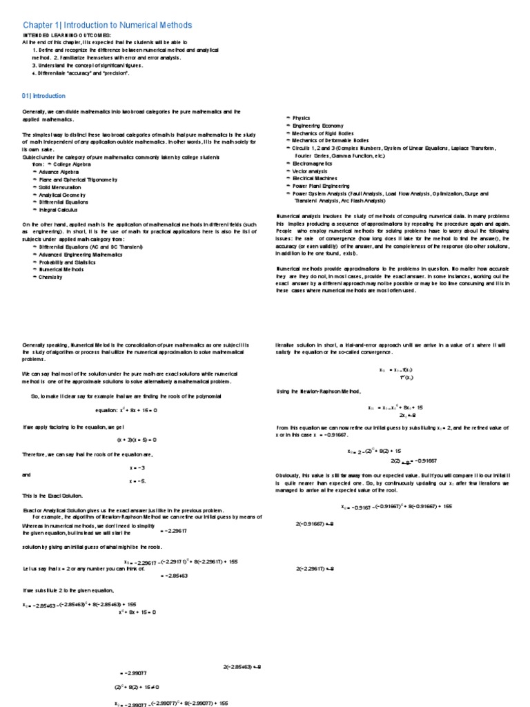 Introduction to Numerical Methods | PDF | Significant Figures | Numerical Analysis